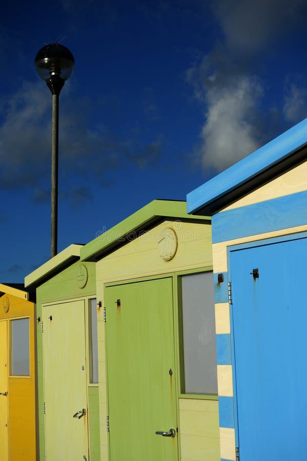 English Beach Huts stock image. Image of orange, colourful - 28448337