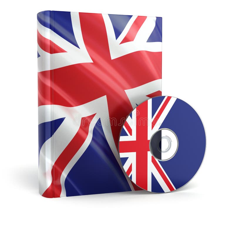 English Book in National Flag Cover and CD. Stock Illustration ...