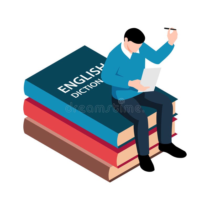 English Books Learning Composition Stock Vector - Illustration of class ...
