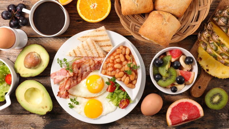 English Breakfast Composition Stock Image - Image of fruit, breakfast ...