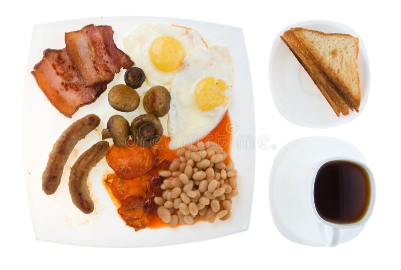 English Breakfast with Cup of Coffee Stock Image - Image of bean ...