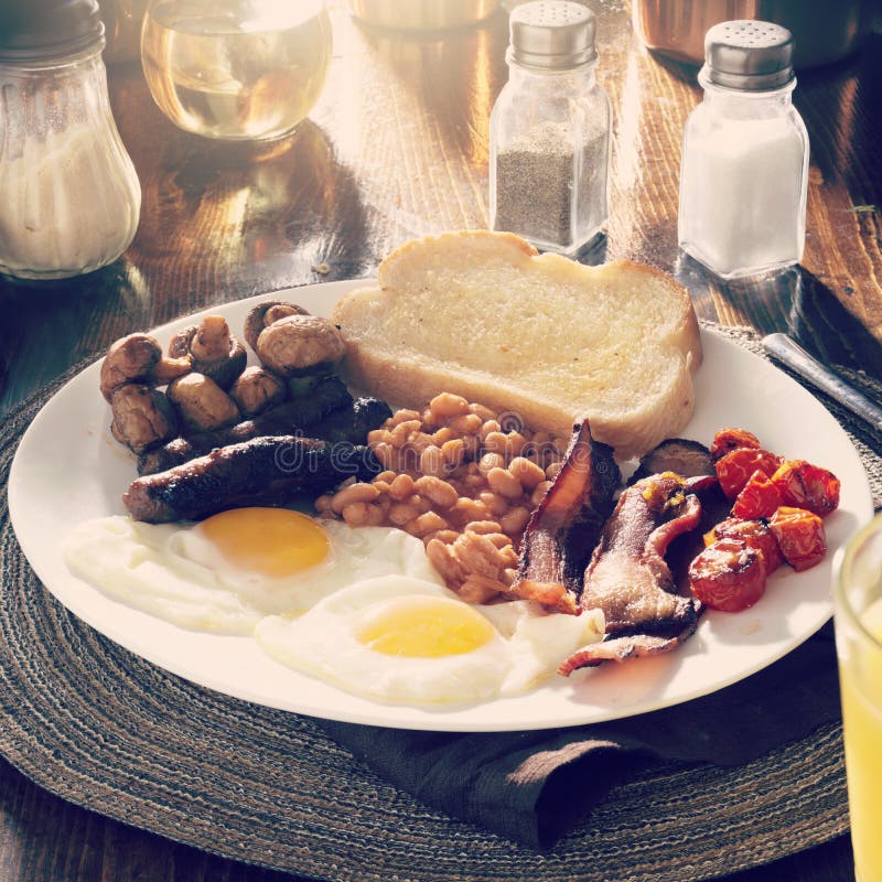 English Breakfast with Instagram Filter Stock Photo - Image of beans ...