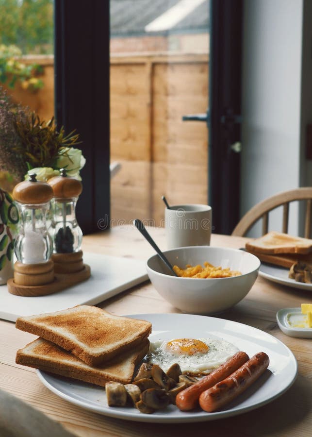English Breakfast on a Restaurant Table Stock Image - Image of gourmet ...