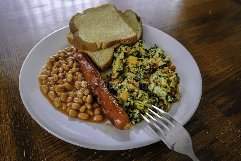 English Breakfast with Toast Ready To Eat Stock Image - Image of ...