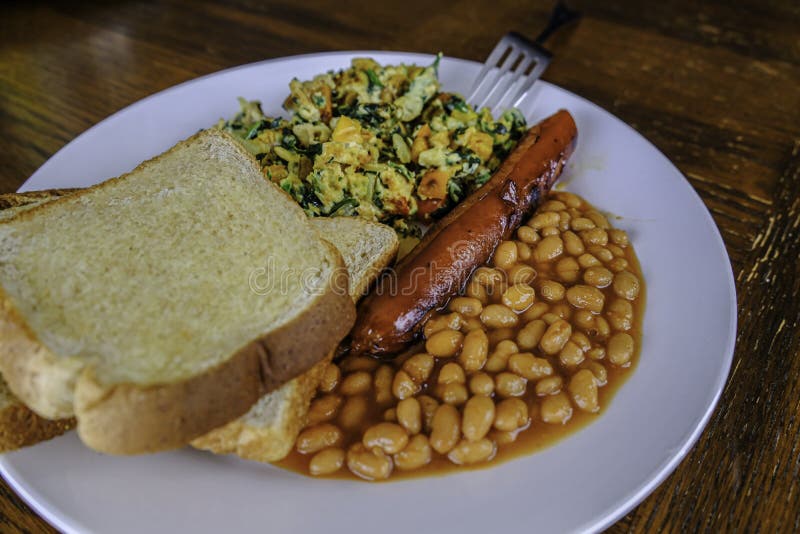 English Breakfast with Toast Ready To Eat Stock Photo - Image of eggs ...
