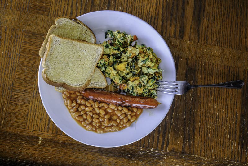 English Breakfast with Toast Ready To Eat Stock Photo - Image of ...