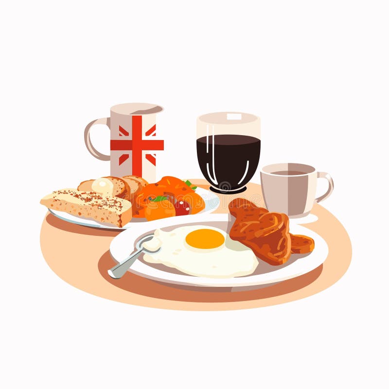 English Breakfest Vector Flat Minimalistic Isolated Illustration Stock ...