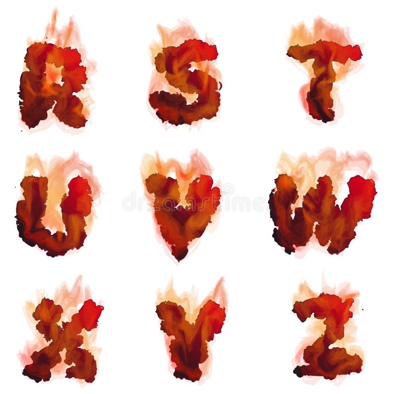 English burning alphabet stock vector. Illustration of heat - 42157562