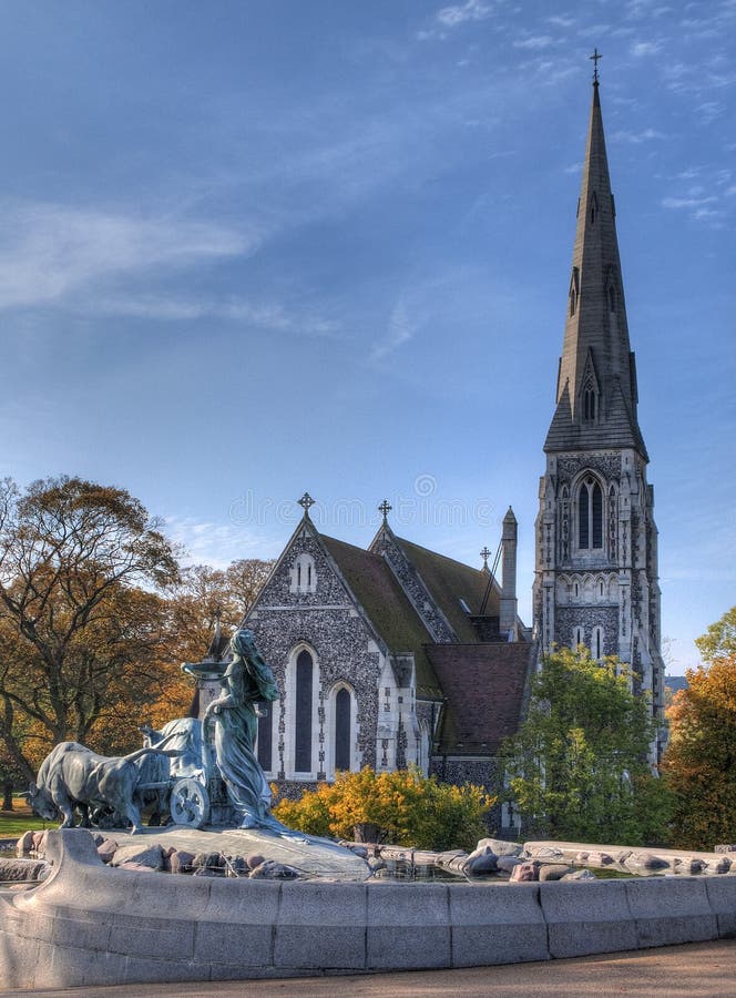 The English Church in Copenhagen Stock Image - Image of mythology ...
