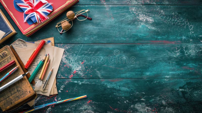 English Class Advertisment Background with Copy Space Stock Image ...