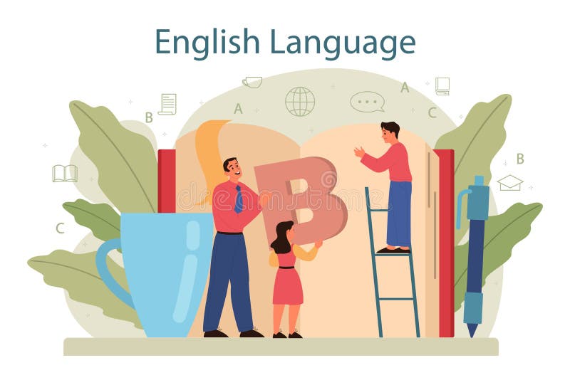 English Class Concept. Study Foreign Languages in School or University ...