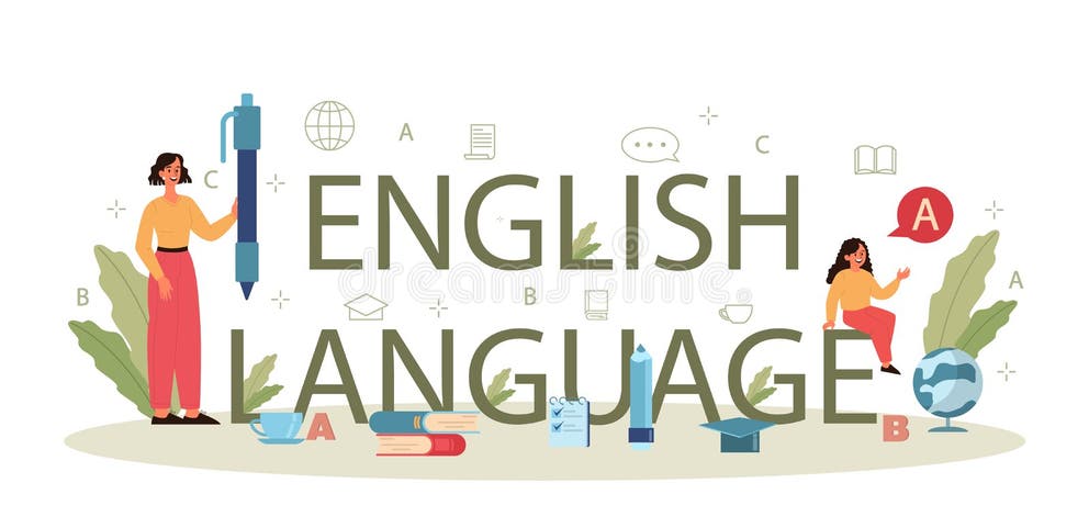 English Class Typographic Header Concept. Study Foreign Languages Stock ...