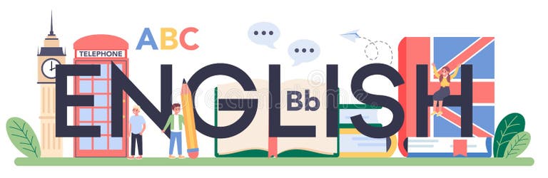 English Class Typographic Header. Study Foreign Languages in School ...