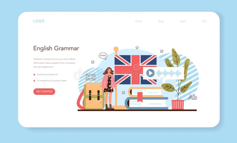 English Class Web Banner or Landing Page. Study Foreign Languages Stock ...