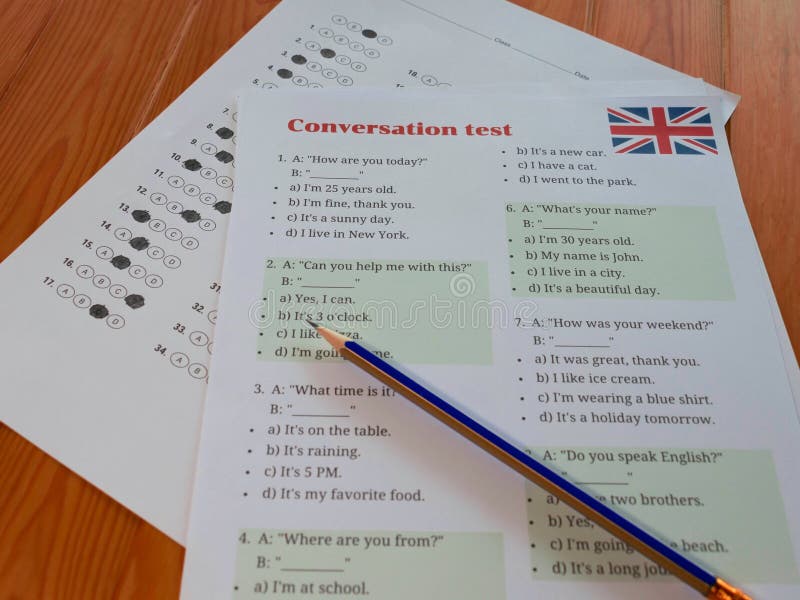 English Conversation Test in Classroom Stock Photo - Image of language ...