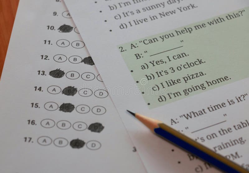 English Conversation Test in Classroom Stock Photo - Image of study ...