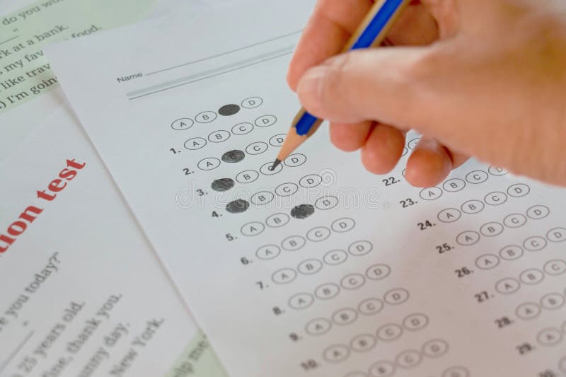 English Conversation Test in Classroom Stock Photo - Image of ...