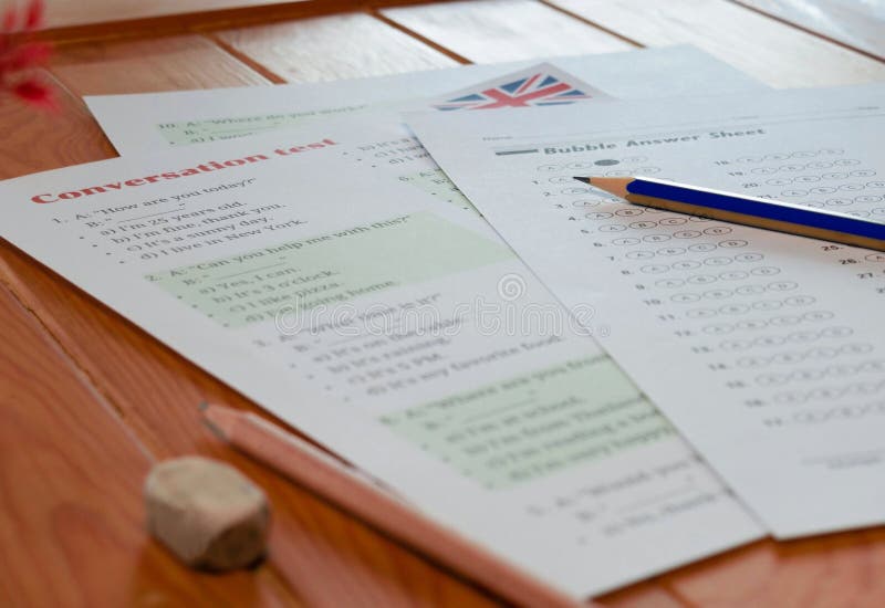 English Conversation Test in Classroom Stock Image - Image of training ...