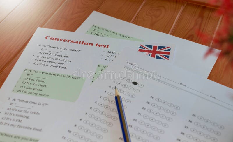 English Conversation Test in Classroom Stock Photo - Image of language ...