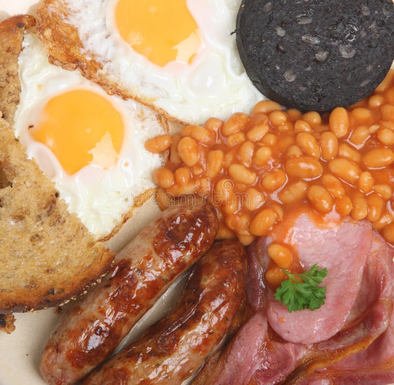 English Cooked Breakfast stock image. Image of plate - 13459645