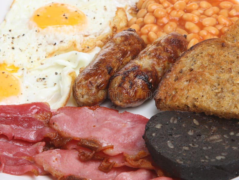 English Cooked Breakfast stock photo. Image of pudding - 15509674