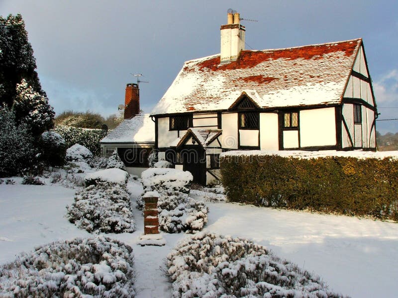 265 English Cottage Snow Stock Photos - Free & Royalty-Free Stock ...