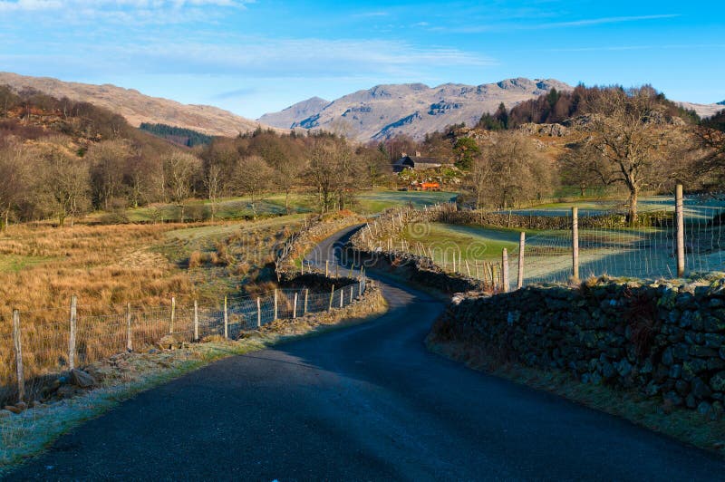 English country lane stock photo. Image of wall, lane - 23013708