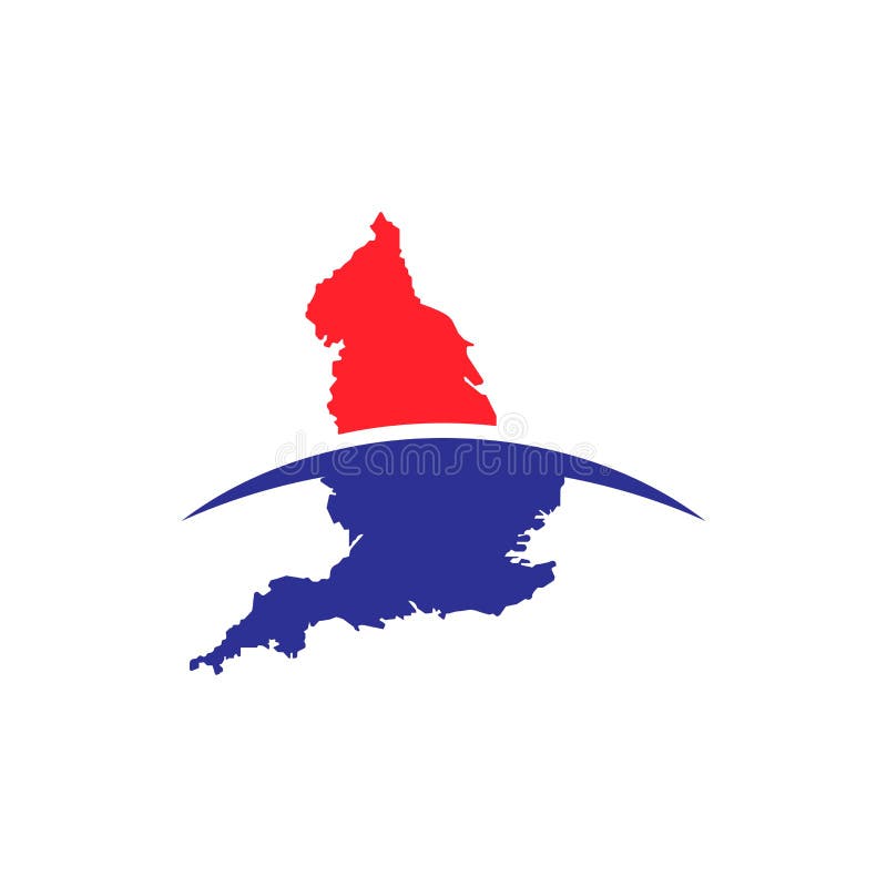 English Country Map Logo Illustration Design Stock Vector ...