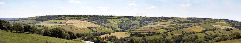 English Countryside Panorama Stock Image - Image of idyllic, hills ...