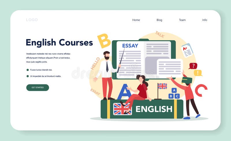 English Course Typographic Header Concept. Study Foreign Languages ...