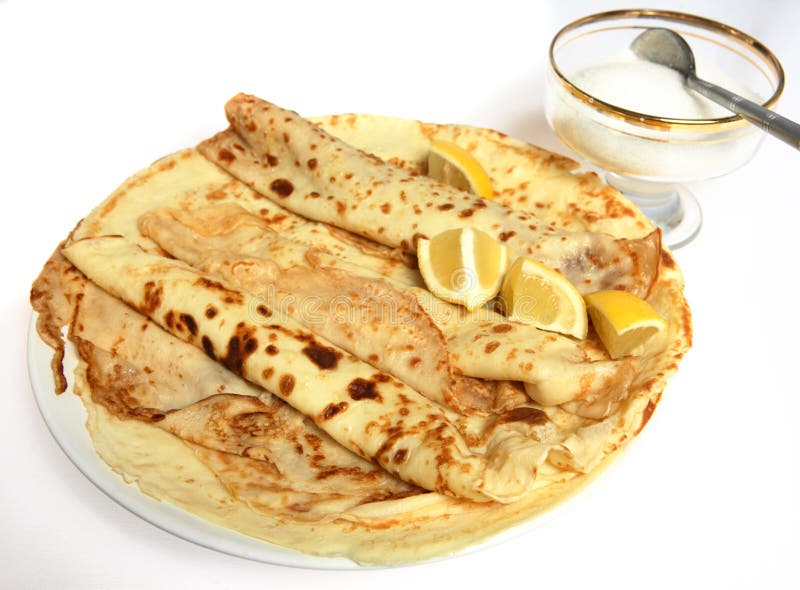 English Crepe Pancakes, Lemon and Sugar Stock Image - Image of meal ...