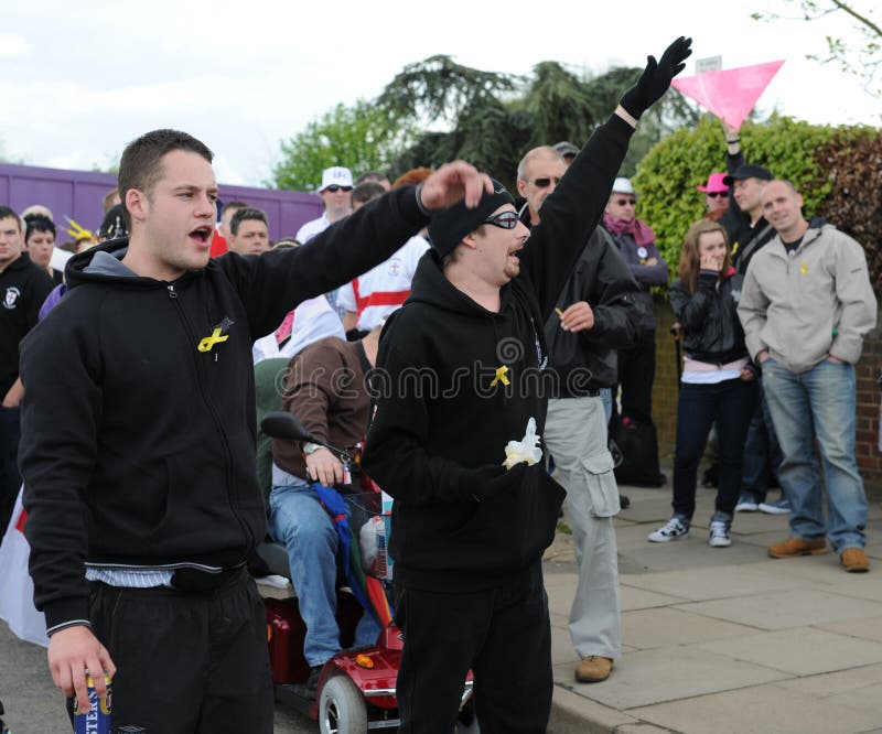 English Defence League Protest Editorial Stock Image - Image of riot ...