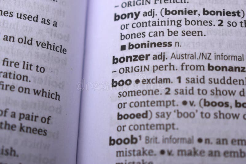 English Dictionary Definition of Word - Bonzer Stock Illustration ...