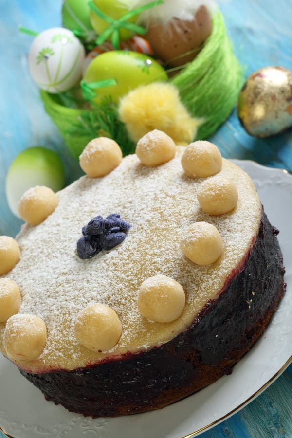 English Easter Cake with Marzipan. Stock Image - Image of british ...