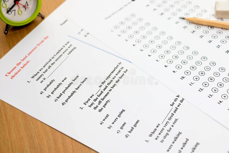 English exam sheet stock image. Image of english, education - 84383019
