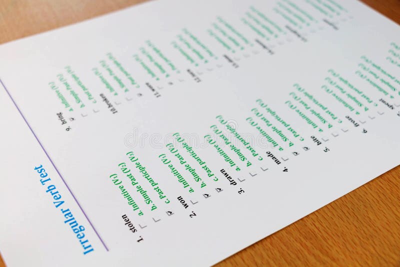 English exam on table stock image. Image of english, multiple - 86558485