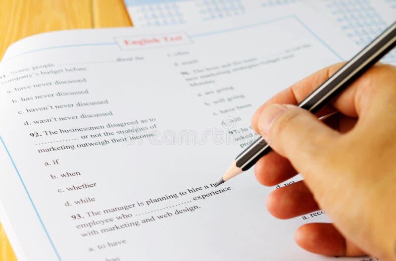 English exam on table stock photo. Image of toeic, english - 93394020