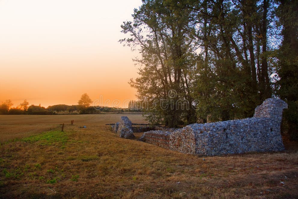 English Faversham Stone Chapel at Sunset Stock Image - Image of ...