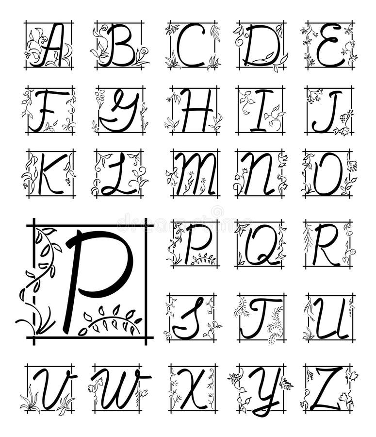 Fancy Initial Alphabet stock vector. Illustration of decoration - 23316680