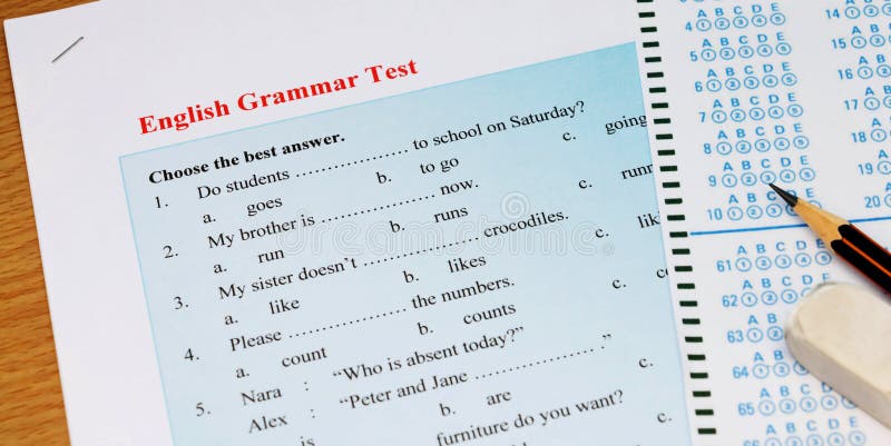 English grammar test stock image. Image of english, rules - 89564615