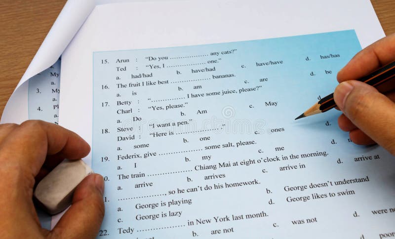 English grammar test stock photo. Image of language, rules - 89564650