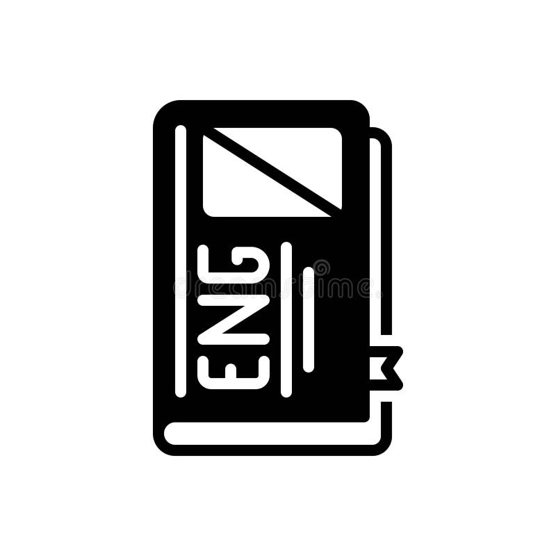 Black Solid Icon for English, Language and Education Stock Illustration ...