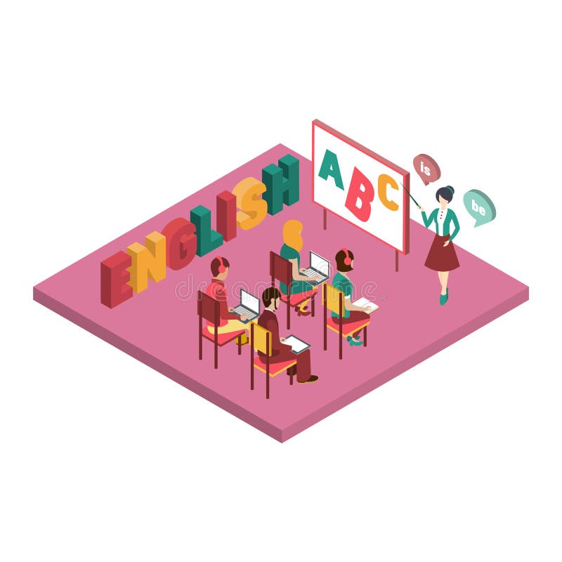 English Class Vector Illustration Stock Vector - Illustration of chart ...