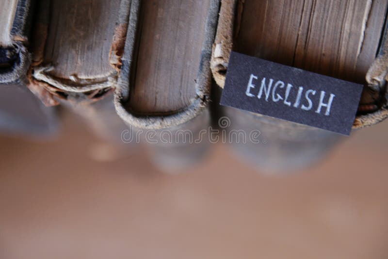 English Language Concept in Vintage Style. Education Background Stock ...