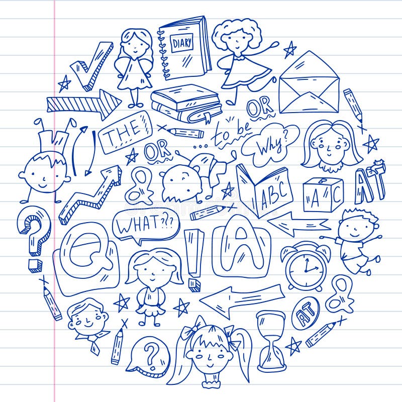 English Language. Flat Design, Vector Pattern. Stock Vector ...