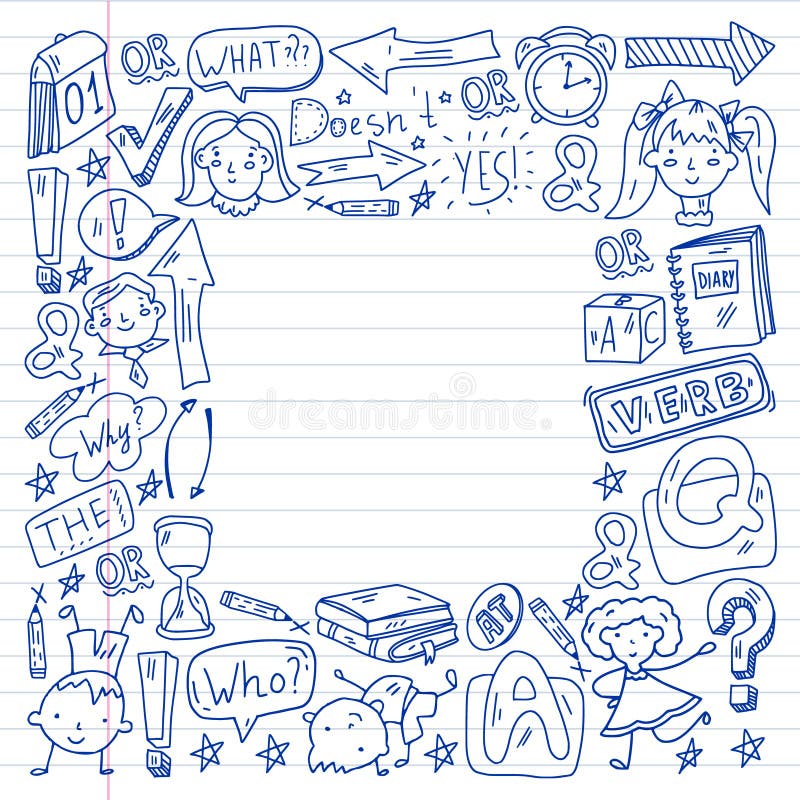 English Language. Flat Design, Vector Pattern. Stock Vector ...