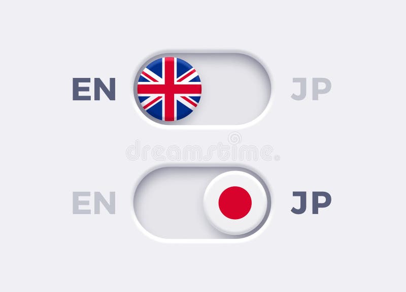 English Language Mode and Japan Language Mode Toggle Switch Buttons ...