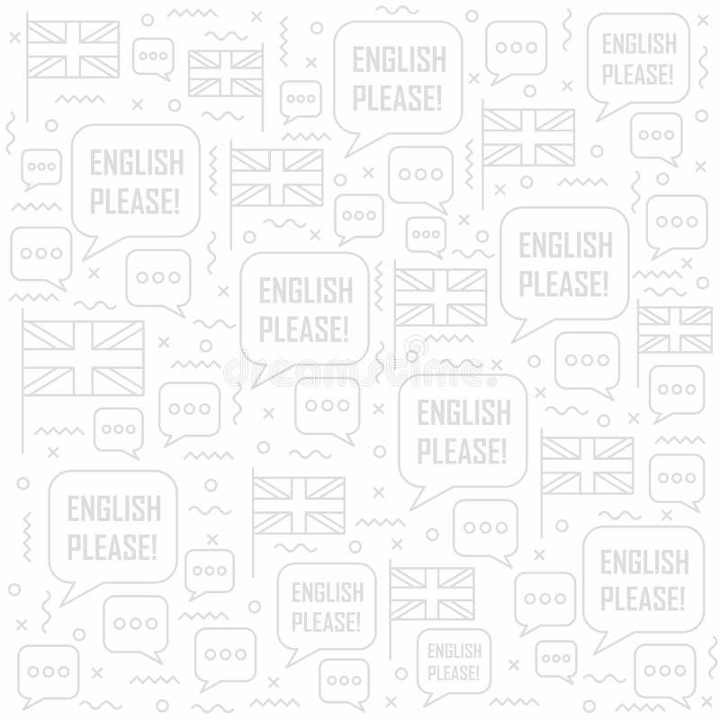 English Language Pattern Design. Stock Vector - Illustration of alarm ...