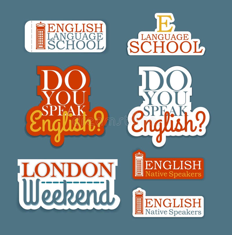 English Language Set stock vector. Illustration of lesson - 68880204