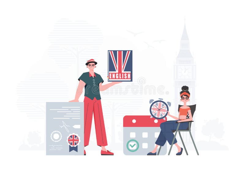 English Language Team. the Concept of Learning English. Flat Modern ...